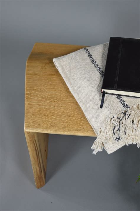 Convex Solid Oak Bench Etsy