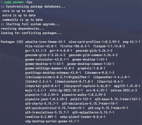 why does arch update wants me to install gnome r archlinux