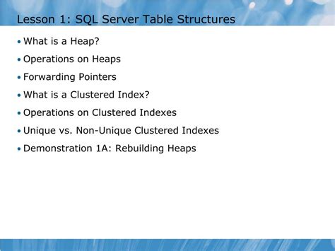 ppt module 6 implementing table structures in sql server ® 2008 r2