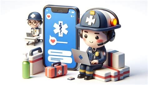 Premium Photo 3d Emergency Dispatch Icons Emts Responding To Calls