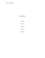 Project Report Edited Edited 1 Docx Running Head REPORT 1 Project