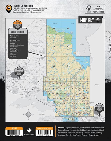 Backroad Mapbook Northeastern Ontario 6th Edition Neon Map Bundle By