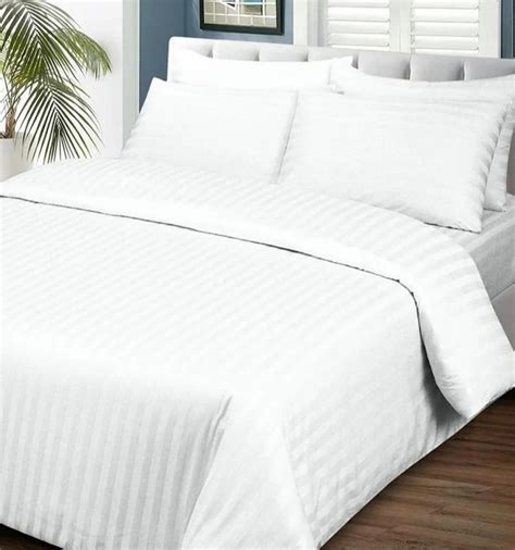 Hotel Strips Bed Sheet White Size King At Rs 310piece In Panipat