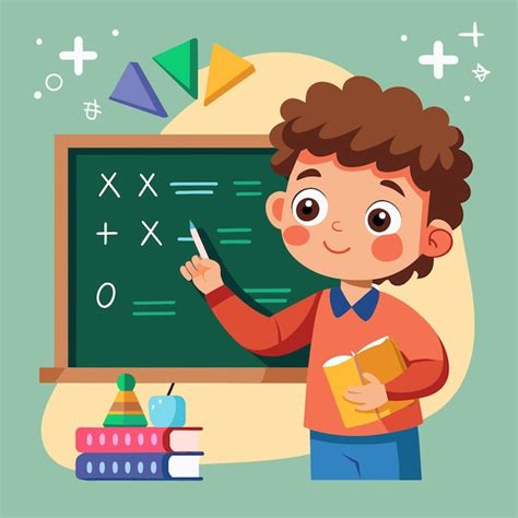 Un Niño Pequeño Resolviendo Un Problema De Matemáticas En La Pizarra Foto Premium