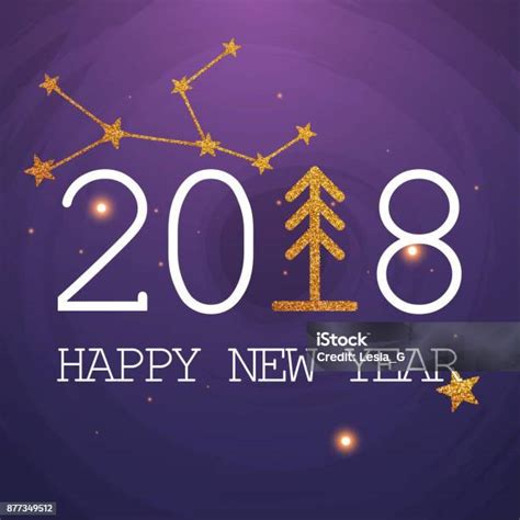 새 해 2018 인사말 카드 인쇄 술 엽서 서식 파일입니다 벡터 일러스트입니다 2018년에 대한 스톡 벡터 아트 및 기타 이미지