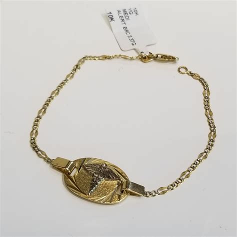 10k Solid Gold 10k Gold Medical Alert Bracelet 7 Solid Gold Grailed