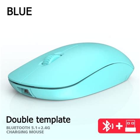 Souris Sans Fil Bluetooth Pour Pc Et Laptop Rechargeable Rétroéclairé Usb Fluorescent Blue