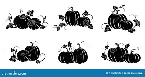 Calabaza Fije De Las Siluetas De Diversas Calabazas Ilustraci N Del