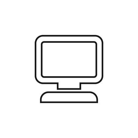 Computer Vector Illustration In Line Style Monitor Flat Icon Vector Art At Vecteezy