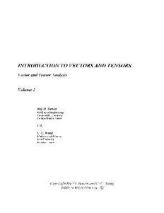 Introduction To Vectors And Tensors PDF