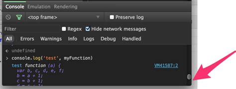 Chrome Dev Tools Stops Autoscroll Of Console When Logging A Function