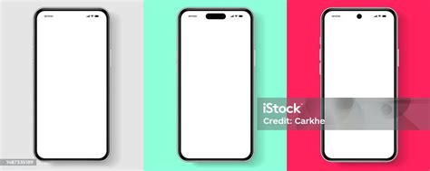 고립 된 배경을 가진 3d 현실적인 고품질 스마트 폰 모형 스마트 폰 모형 컬렉션 장치 전면 보기 흰색 배경에 그림자가있는 3d 휴대 전화 0명에 대한 스톡 벡터 아트 및