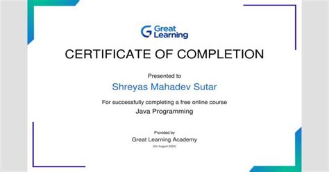Shreyas Sutar On Linkedin Java Programming Course Completion