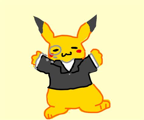 Posh Pikachu With Monocle And Top Hat Drawception