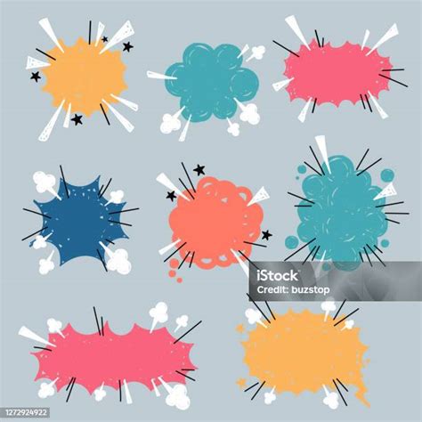 손 그리기 프레임 테두리 빈 음성 거품 풍선의 컬렉션 세트 생각 소리 말 이야기 텍스트 상자 배너 파스텔 색상 인용 부호에 대한 스톡 벡터 아트 및 기타 이미지 Istock