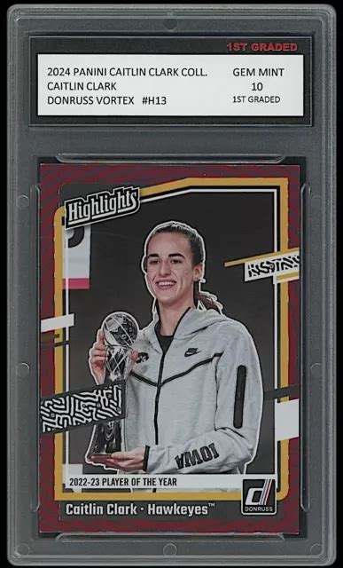 CAITLIN CLARK Panini Collection WNBA St Graded Vortex Rookie Card H PicClick AU