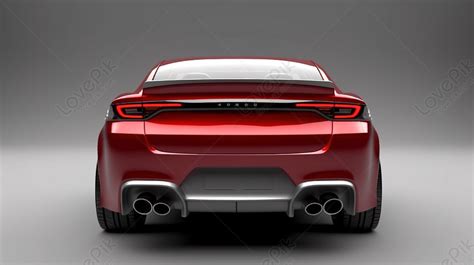 브랜드가 없는 빨간색 자동차의 후면 보기 일반 배경의 놀라운 3d 일러스트레이션 자동 배경 놀라 배경 빨간색 배경 이미지 Hd 자동 놀라 빨간색 배경 사진 무료