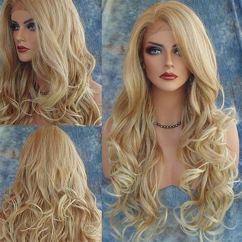 Adakot Long Curly Wavy Lace Front Wigs For Women High Temperature Silk