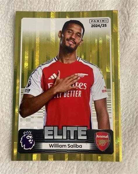 Panini Premier League 2025 75 William Saliba Gold Parallel Sticker £