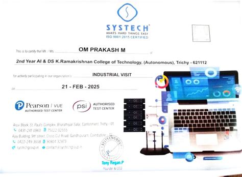 Industrialvisit Systechtechnology Learningexperience Omprakash Mohan