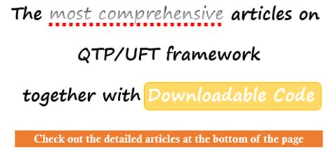 QTP Framework Tutorial Framework Types Examples Sample Code XX