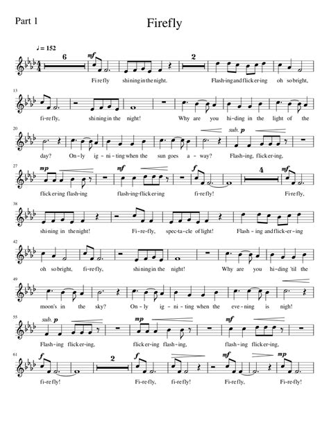 Firefly Piano 1 Sheet Music For Piano Solo
