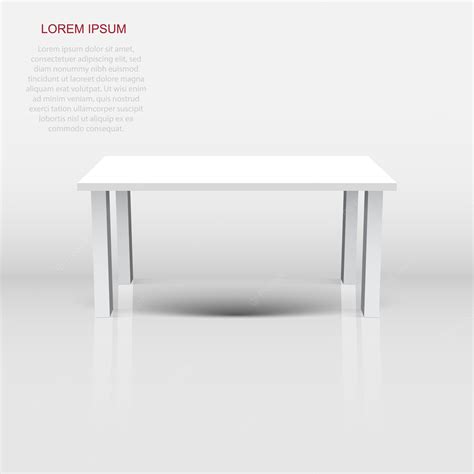 Premium Vector | Vector 3d table for object presentation Empty white top table isolated on white ...