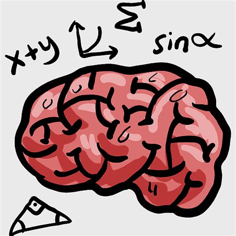 Brain Illustration With Math Symbols Logical Brain Training Icon