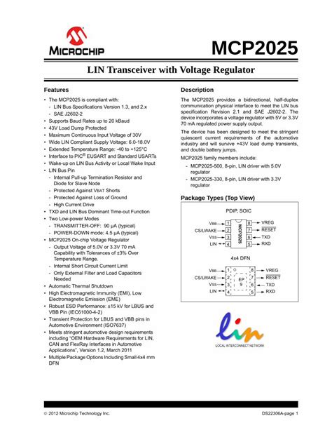 pdf lin transceiver with voltage regulator · maximum
