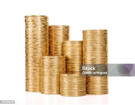 쌓다 동전 흰색 바탕에 그림자와 금속에 대한 스톡 사진 및 기타 이미지 금속 금융 남자 Istock