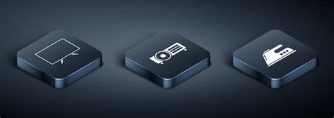 아이소 메트릭 스마트 Tv 전기 다리미 및 프리젠 테이션 영화 영화 영화 미디어 프로젝터 아이콘을 설정합니다 벡터 3차원 형태에 대한 스톡 벡터 아트 및 기타 이미지