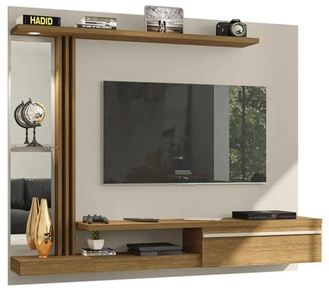 Painel para TV Espelhado Denver Off White Cinamomo Móveis Bechara