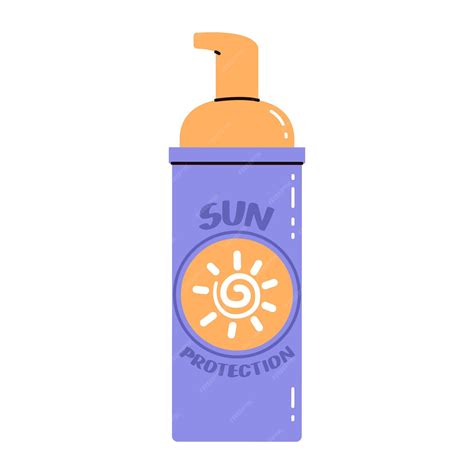 자외선 차단 튜브 고립 피부 자외선 보호 제품 Spf 로션 터 평평한 일러스트 프리미엄 벡터