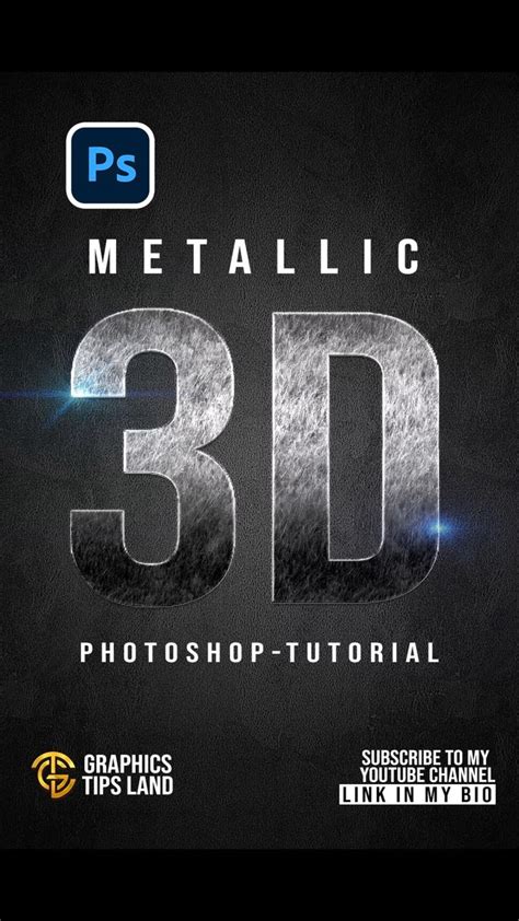 3d text effect in photoshop metallic text 3dtext texteffect