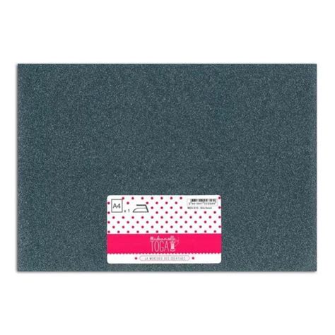 Flex Thermocollant à Paillettes Gris Foncé 30 X 21 Cm Toga