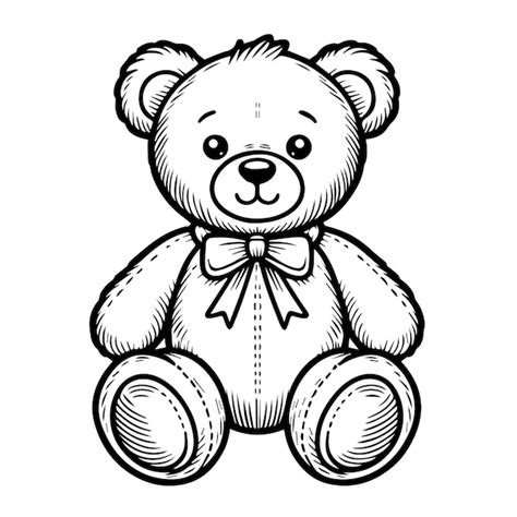 Free Vector Teddy Bear Outline Drawing Premium Ai Generated Vector