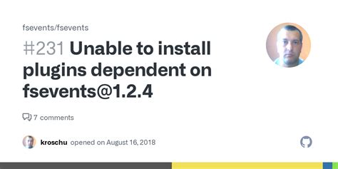 Unable To Install Plugins Dependent On Fsevents124 · Issue 231 · Fseventsfsevents · Github