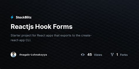 reactjs hook forms stackblitz