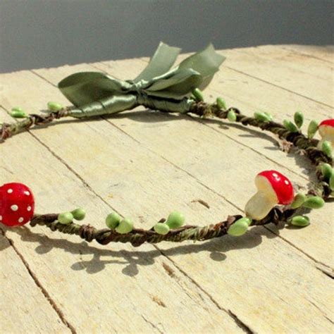 Toadstool Pixie Mushroom Wreath Flower Crown Mushroom Tiara Etsy