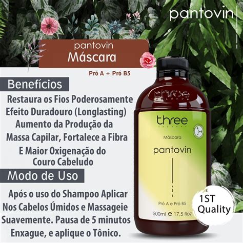 Pantovin Three Therapy Shampoo Máscara Crescimento Capilar
