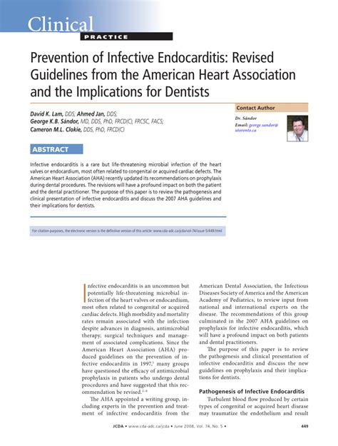 Pdf Prevention Of Infective Endocarditis Revised Guidelines From The