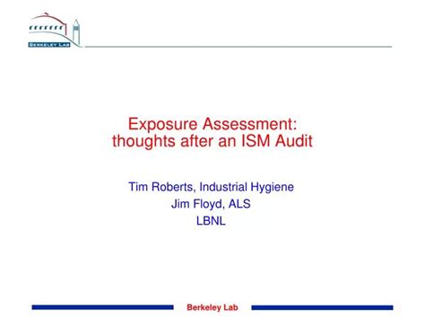 PPT Exposure Assessment Thoughts After An ISM Audit PowerPoint Presentation ID