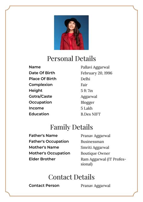 Best Marriage Biodata Format Templates For Girls