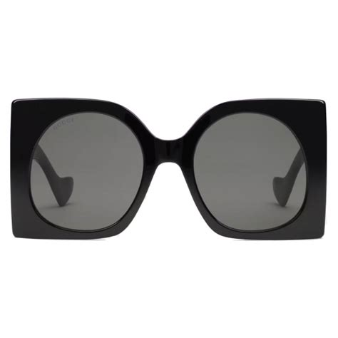 Gucci Square Frame Sunglasses Black Grey Gucci Eyewear Avvenice