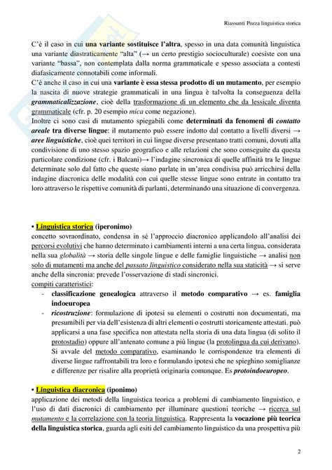 Riassunto Esame Linguistica Prof Pozza Sulla Base Delle Dispense