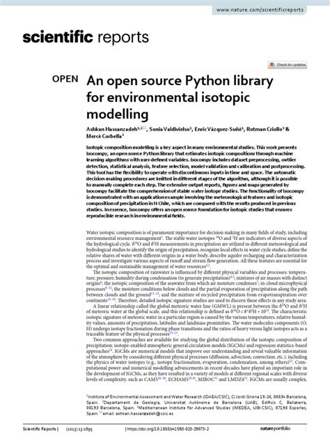 An Open Source Python Library For Environmental Isotopic Modelling