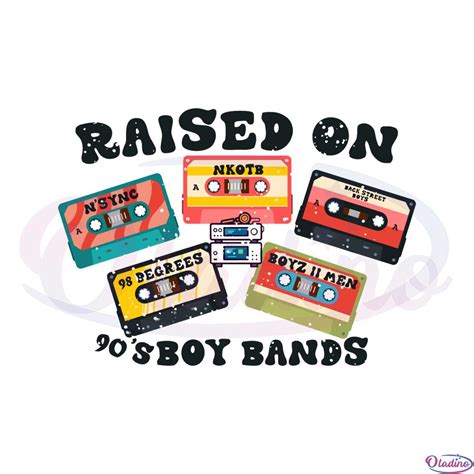 Raised On 90s Boy Bands Vintage 90s Cassette SVG Cutting Files