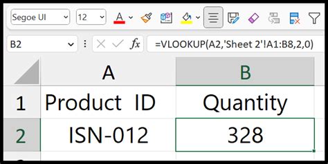 VLOOKUP From Another Sheet Between Sheets Excel Formula