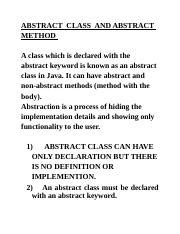 Understanding Abstract Classes and Methods in Java Programming | Course Hero