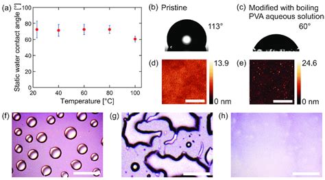 A Static Water Contact Angles On The Pdms Surfaces Treated With